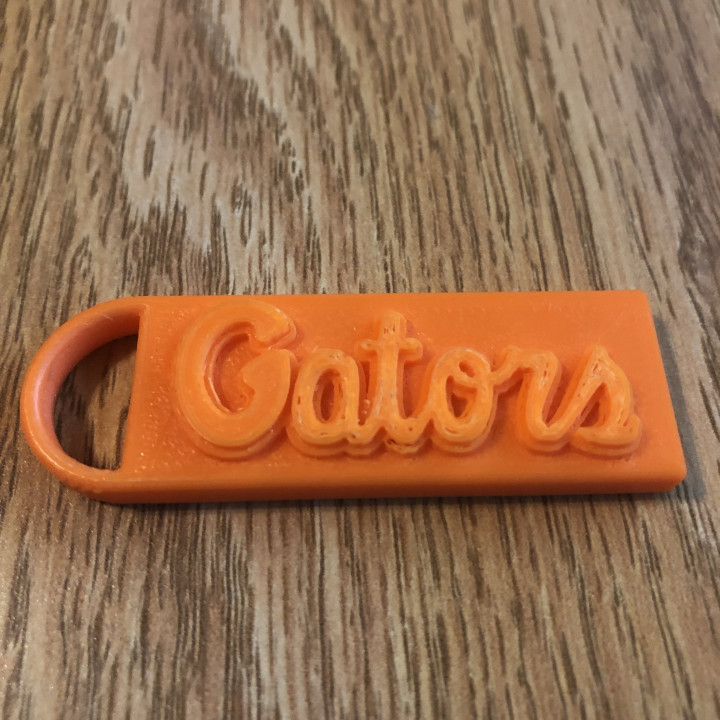 3D Printable Florida Gators Script Keychain by Owen B