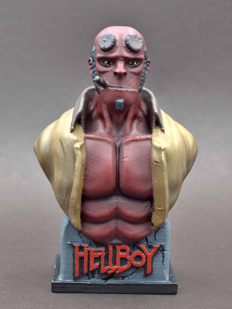 3D Printable Hellboy Bust by Fotis Mint Studios