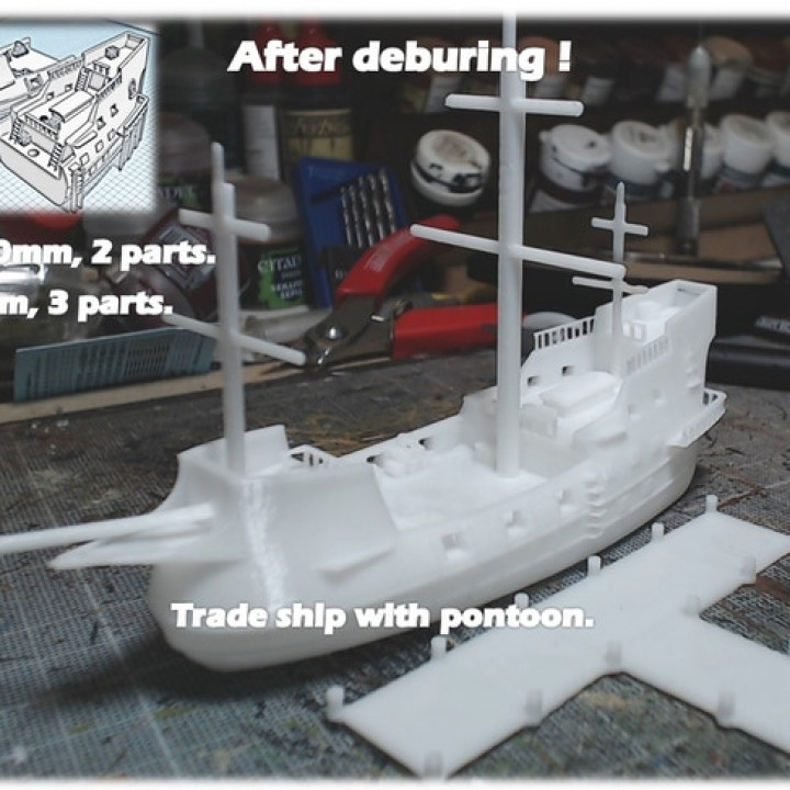 3D Printable Merchant ship - 6 to 28mm sliced files ! by Eskice ...