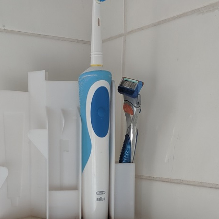 3D Printable Toothbrush and razor holder by Paul Dee