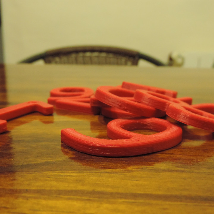 3D Printable Letters & numbers by Sofia Rechene