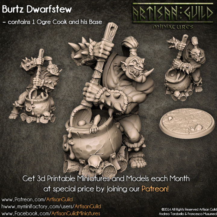 3D Printable Burtz Dwarfstew - Ogre Cook by Artisan Guild
