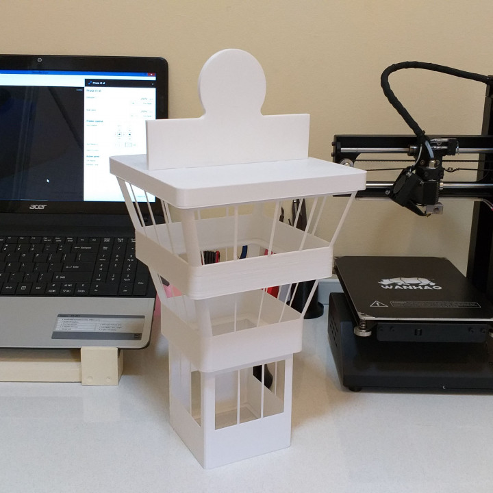 3D Printable Slot car control tower 1:32 scale by Shane Stroebel