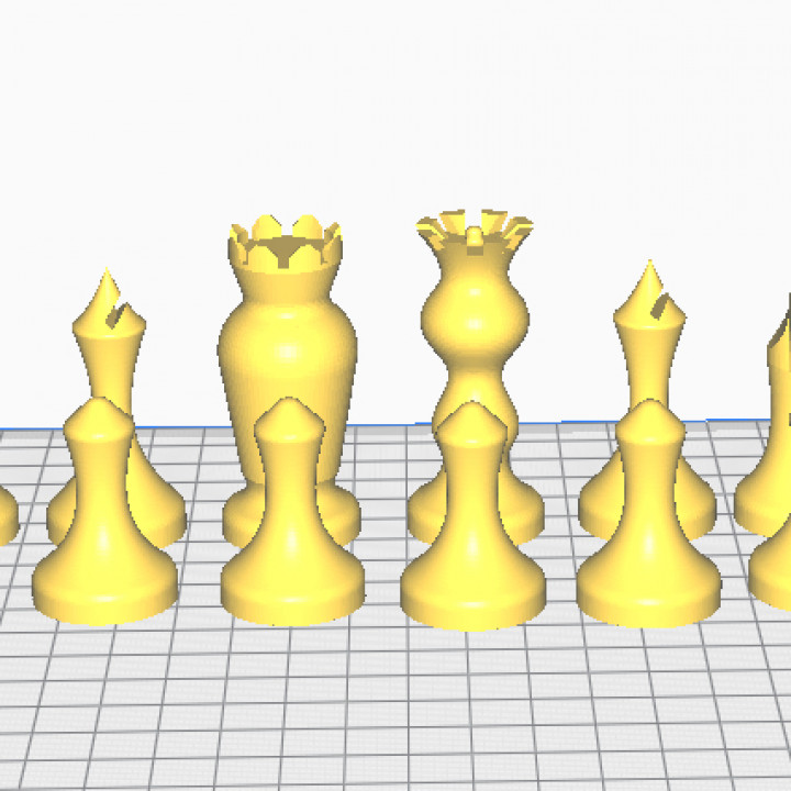 3D Printable Curvy Chess Set by alexander dabney