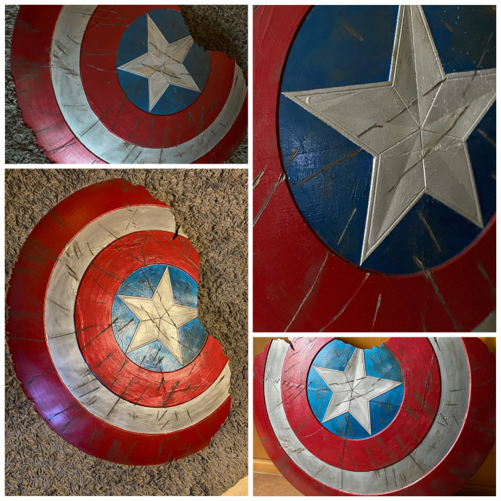 3D Print of Broken Captain America Shield by viviensinka