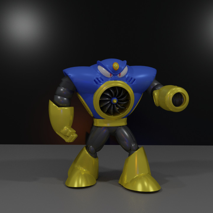 3D Printable AIRMAN from MEGAMAN2 by Collin Tupper