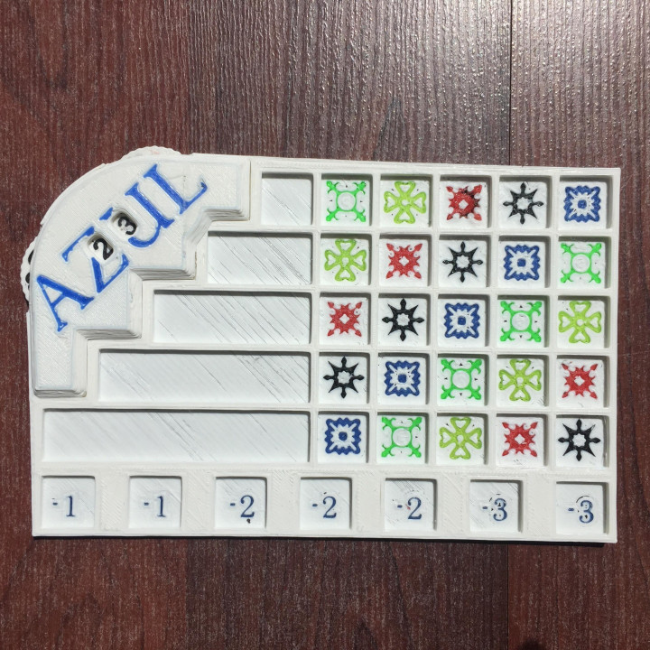 3D Printable Azul Game Board with Point Counter by Tommaso D'Amico