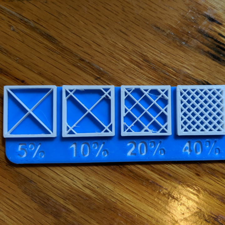 3D Printable Infill Density Reference Display by Joseph Bozarth