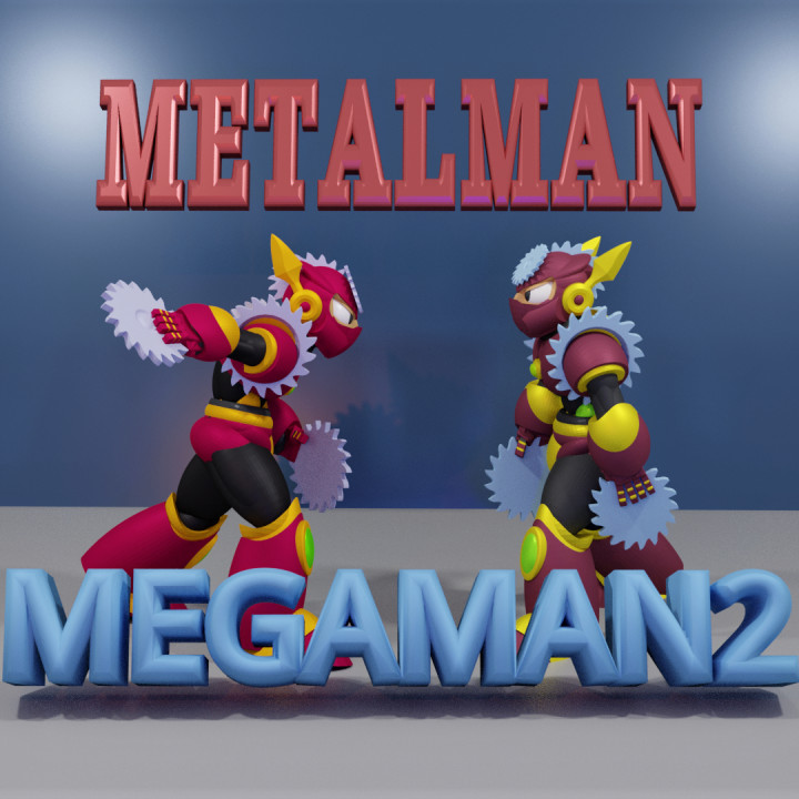 3D Printable METALMAN from MEGAMAN2 by Collin Tupper