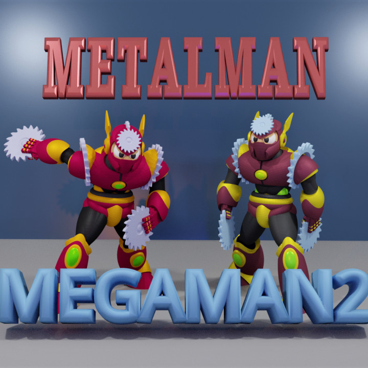 3D Printable METALMAN from MEGAMAN2 by Collin Tupper