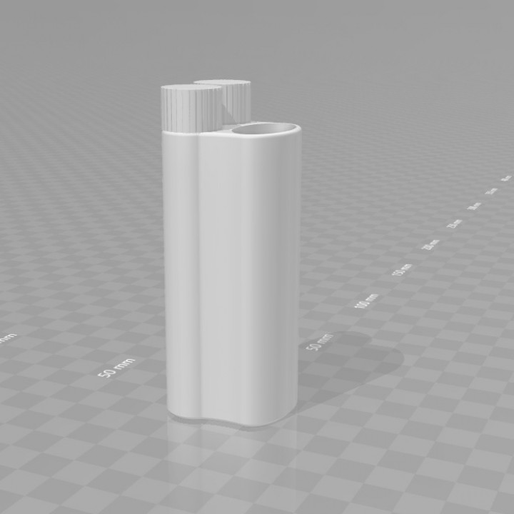 3D Printable Double Doob Tube W/ Bic Holder by Jake Kleiner
