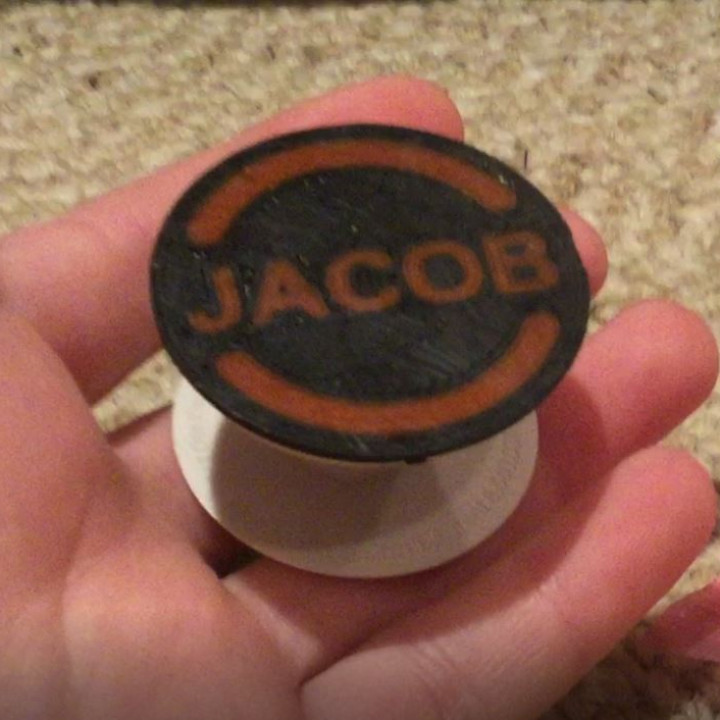 3D Printable PopSocket customizable top by Jacob