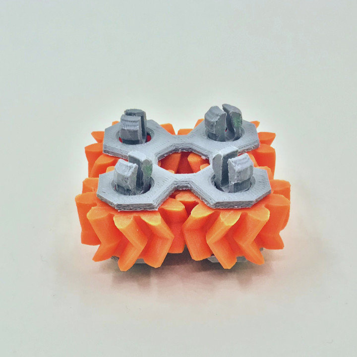 3D Printable Double Helical Gear Set by Matt Stokes