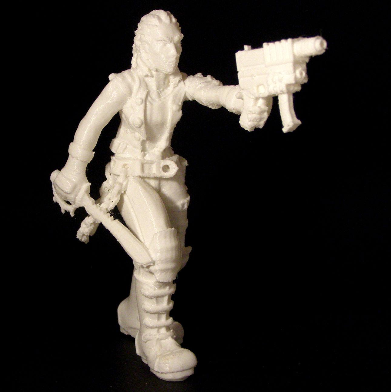 3D Printable female human Street samurai from shadowrun rpg by PollyGrimm