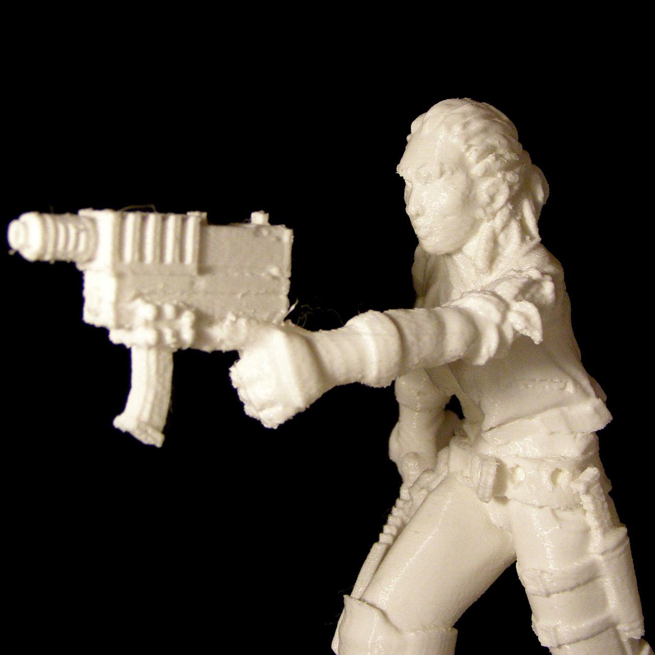 3D Printable female human Street samurai from shadowrun rpg by PollyGrimm