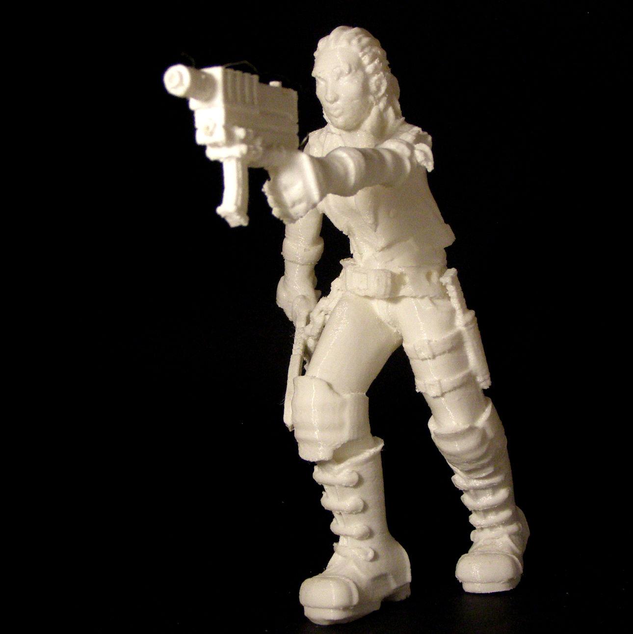 3D Printable female human Street samurai from shadowrun rpg by PollyGrimm