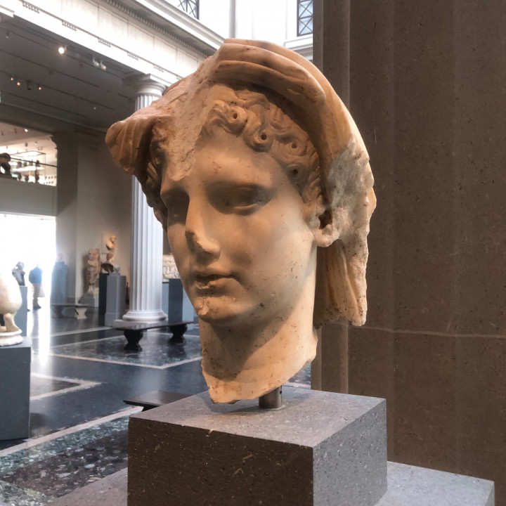 3D Printable Marble head of a veiled man by Jadyn N. Marshall