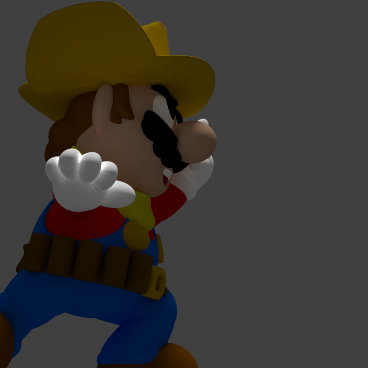 3D Printable Cowboy Mario by Cormac Calcaterra