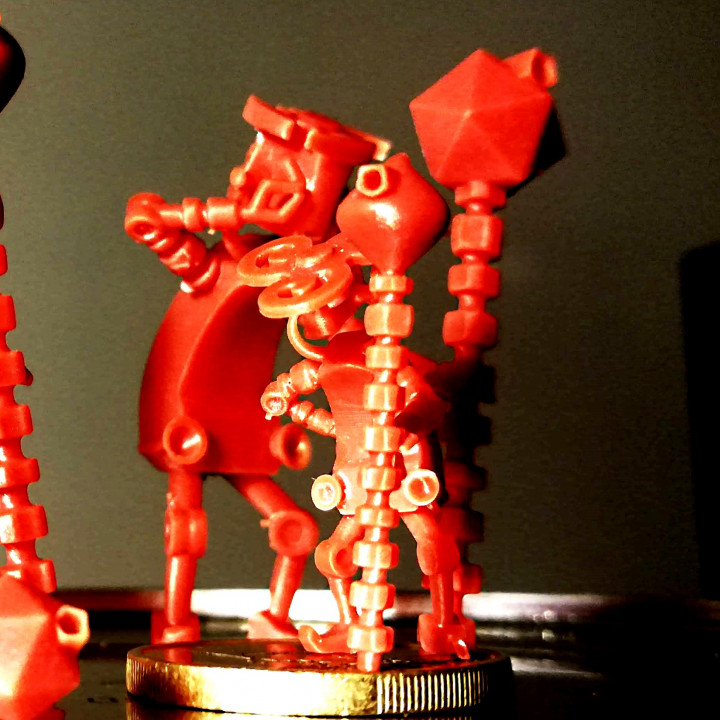 3D Printable Good Wizard Robot miniature scale 1/56 28mm. Set 1/? by ...