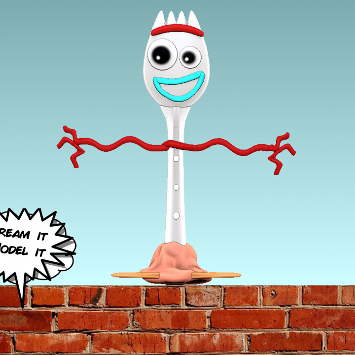 3D Printable Forky [Toy Story] by Dream it Model it