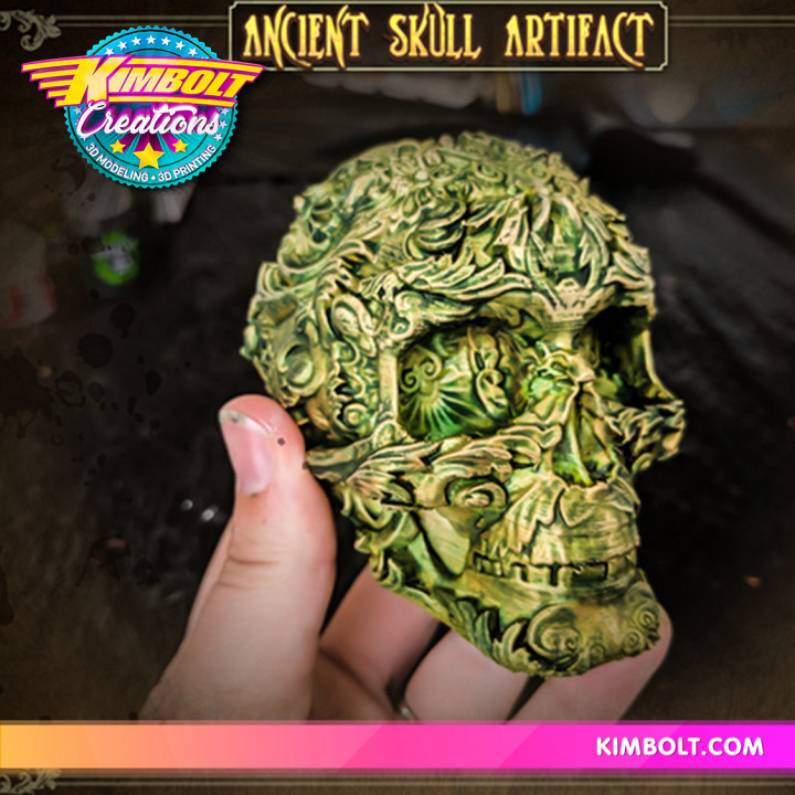 3D Printable Fancy Skull 2 - HIGH RES - NO SUPPORTS by FatesEnd