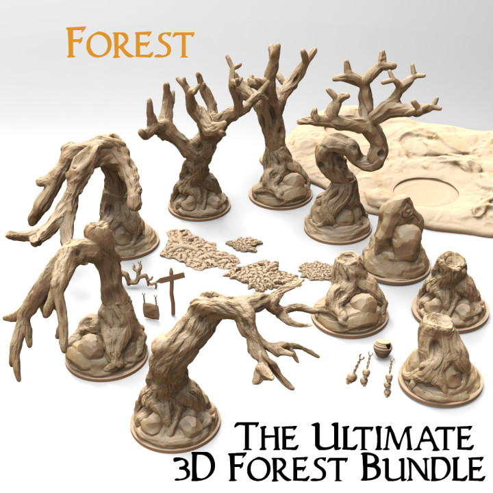 3D Printable The ultimate 3d forest bundle for wargame by Meian
