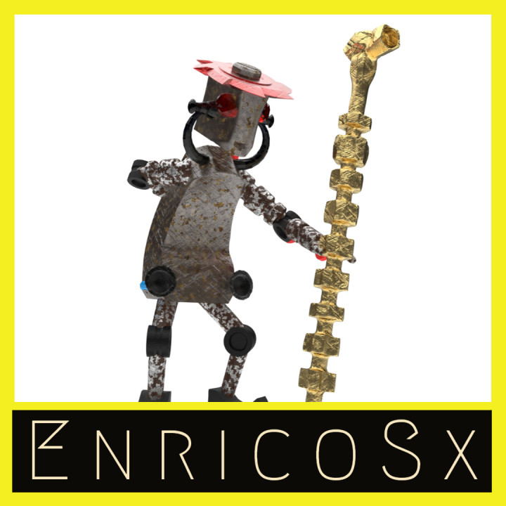 3D Printable Neutral Wizard Robot Vintage scale 1/56 28mm Set 3/? by ...