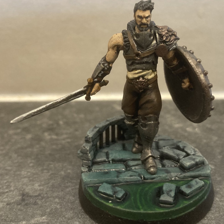 3D Printable RPG Fighter - Multipart with build options (32mm scale) by ...