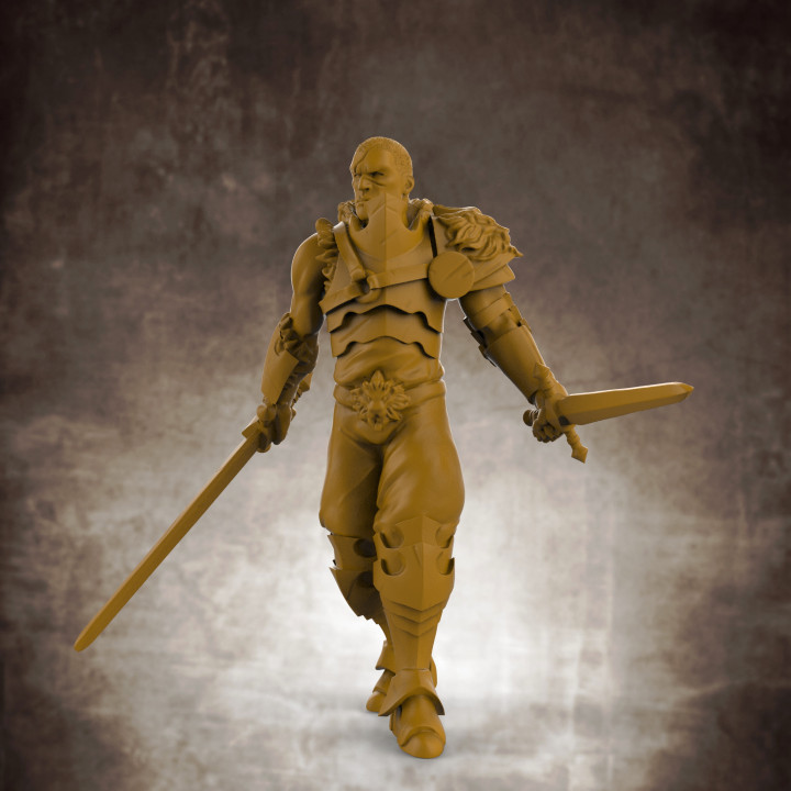 3D Printable RPG Fighter - Multipart with build options (32mm scale) by ...