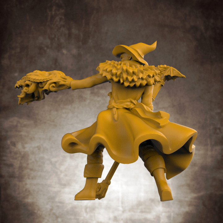 3D Printable RPG Wizard- Multipart with build options (32mm scale) by ...