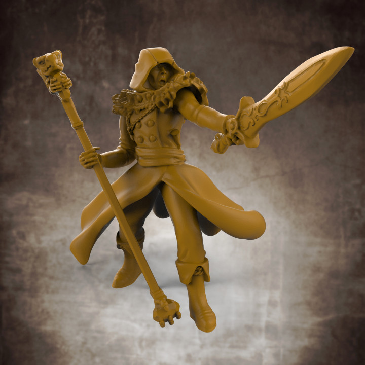 3D Printable RPG Wizard- Multipart with build options (32mm scale) by ...