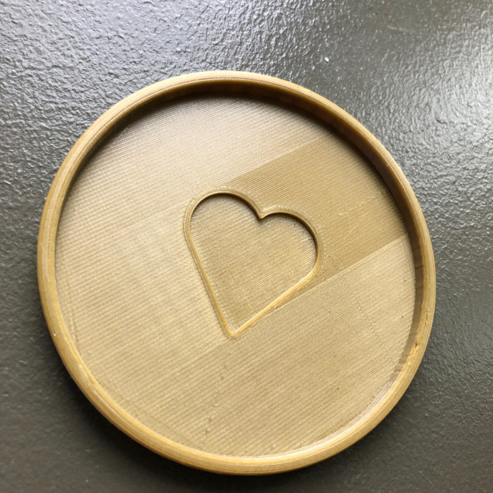 3D Printable Heart Coaster by Jonathan Gross