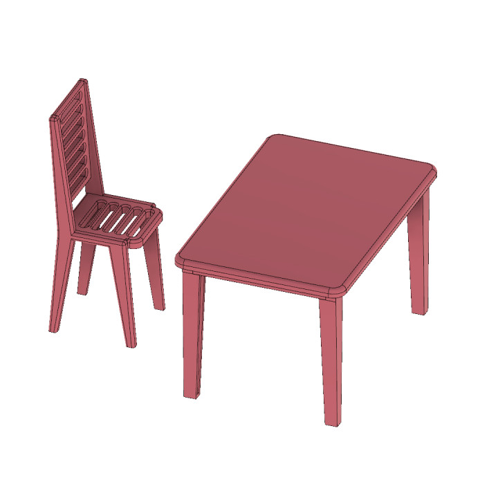 3D Printable Table and chair by Cezary