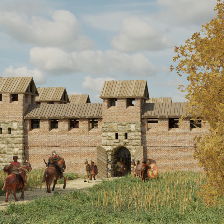 3D Printable Roman-Style Wall and Gate by Alf Scherer