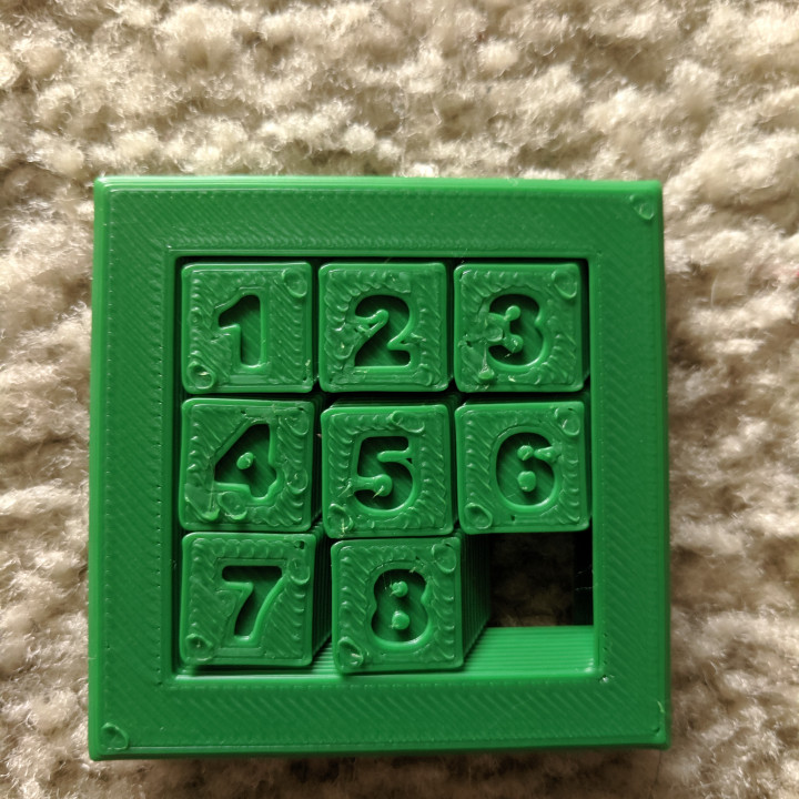 3D Printable 3x3 Slide Puzzle by Waffle