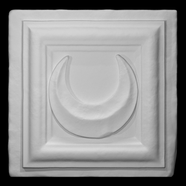 3D Printable Floor tile with moon in relief by Caz Egelie