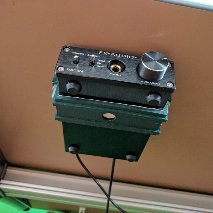 3D Printable FX-Audio Dac x6 desk mount by Rick