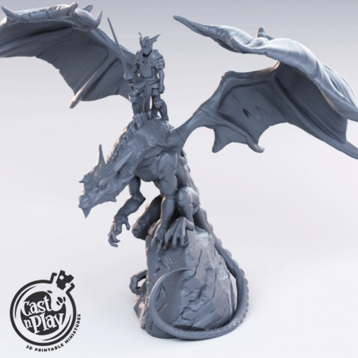 3D Printable Dragon Rider (Pre-Supported) by Cast n Play
