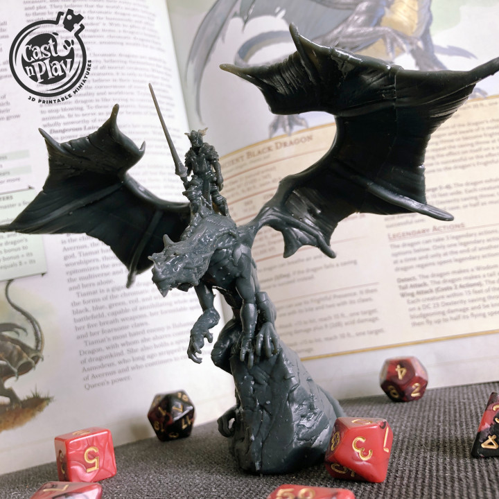 3D Printable Dragon Rider (Pre-Supported) by Cast n Play