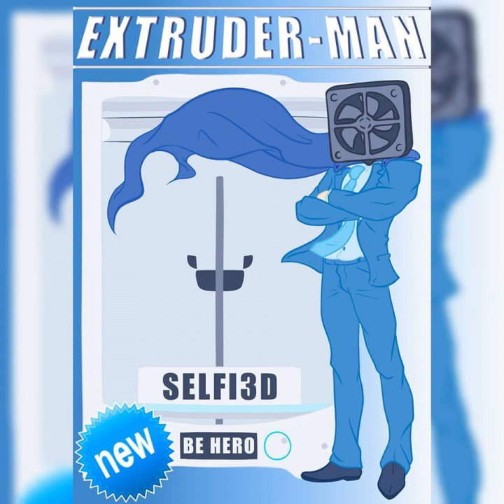 3D Printable Extruder-Man! by Selfi 3D