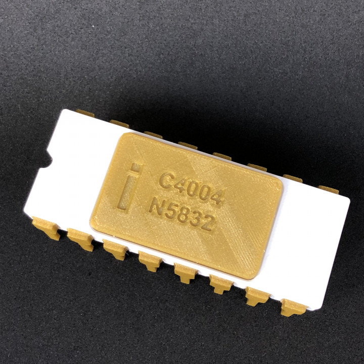 3D Printable Intel 4004 4-Bit Processor Replica by Robert K.