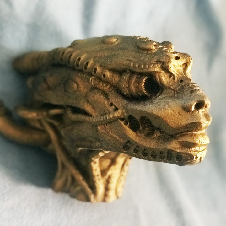 3D Printable Alien head Giger style by Alexandr Kurilenko