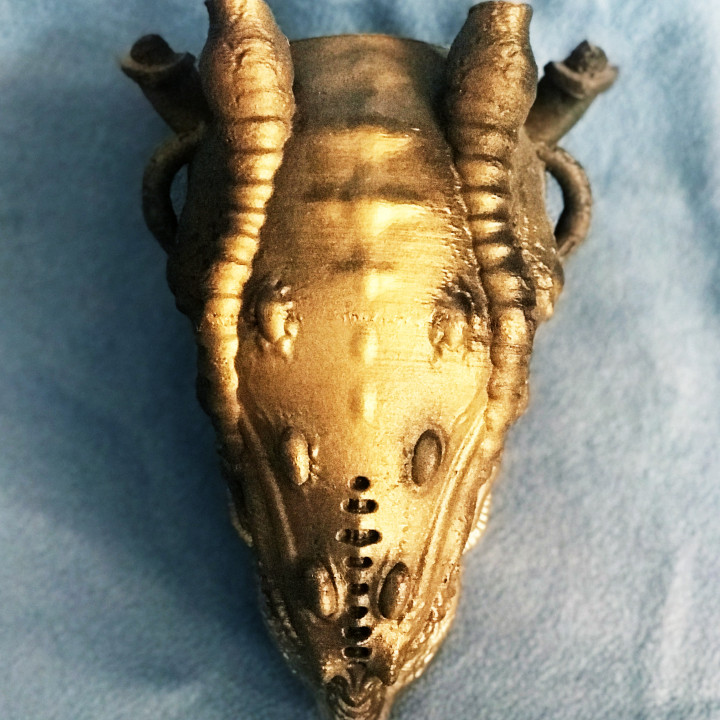 3D Printable Alien head Giger style by Alexandr Kurilenko