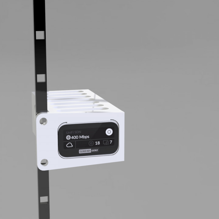 3D Printable Cloud key gen 2 rack mount by Redblock