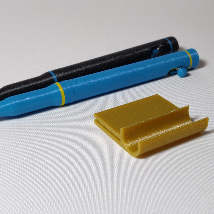 3D Printable Notebook pen clip for 3D Printable Bolt Action Pen by Jens ...