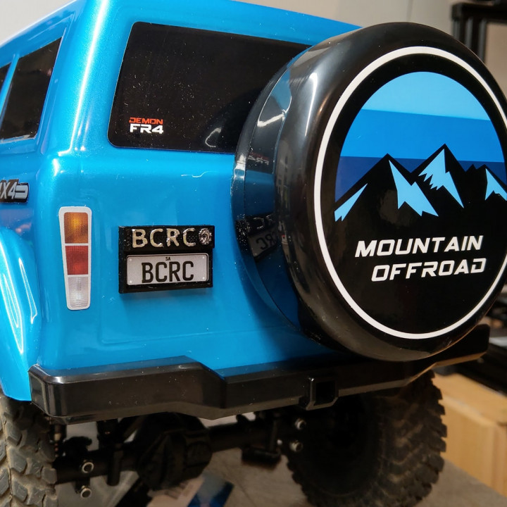 3D Printable Rc Crawler Number Plate Holder by Johnny Burdon