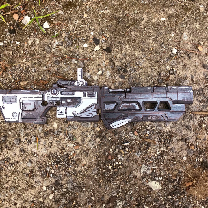 3D Printable Borderlands 3 Rifle (For small print beds) by Julio Flores