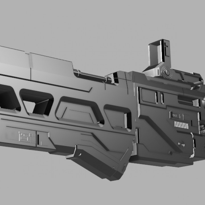 3D Printable Borderlands 3 Rifle (For small print beds) by Julio Flores