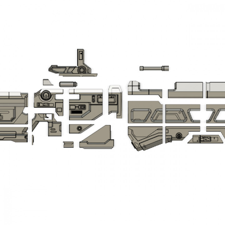 3D Printable Borderlands 3 Rifle (For small print beds) by Julio Flores