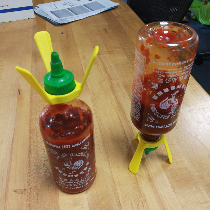 3D Printable Sriracha Bottle Inverter by Josh